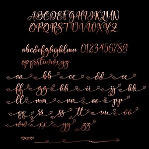 Rose Gold Font, Love Letters, Rose Gold Alphabet Clipart, Rose Gold ...
