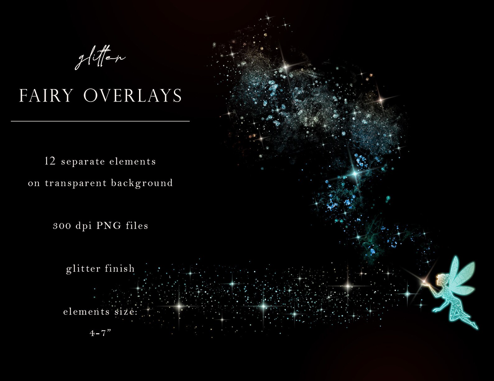 Frozen Pixie Dust Clipart Glitter Dust Overlay Stardust - Etsy