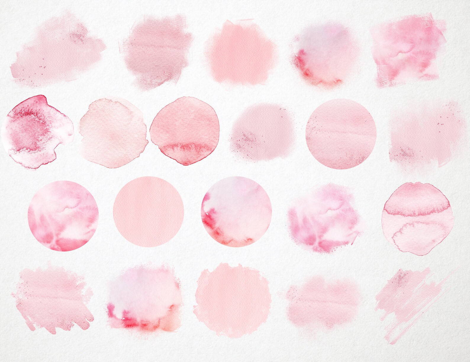 Gold Circles With Pink Watercolor Watercolor Circles for - Etsy