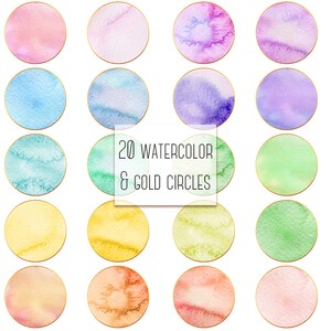 Metallic Circles Clip Art, Watercolor Circles Clipart, Circles for Logo ...