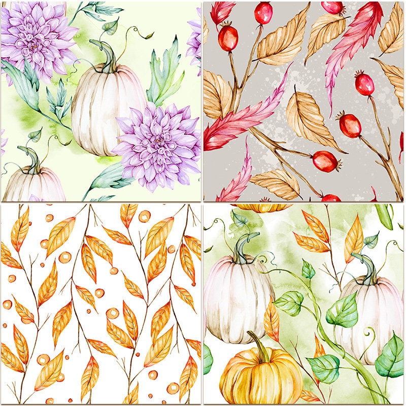 Autumn Seamless Digital Paper Pumpkin Paper Seamless - Etsy