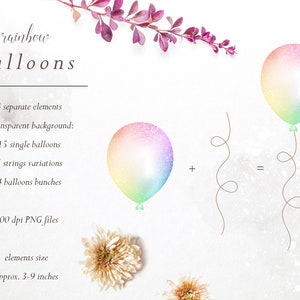 Rainbow Balloons Clipart, Colorful Balloons Clip Art, Balloon Overlays ...