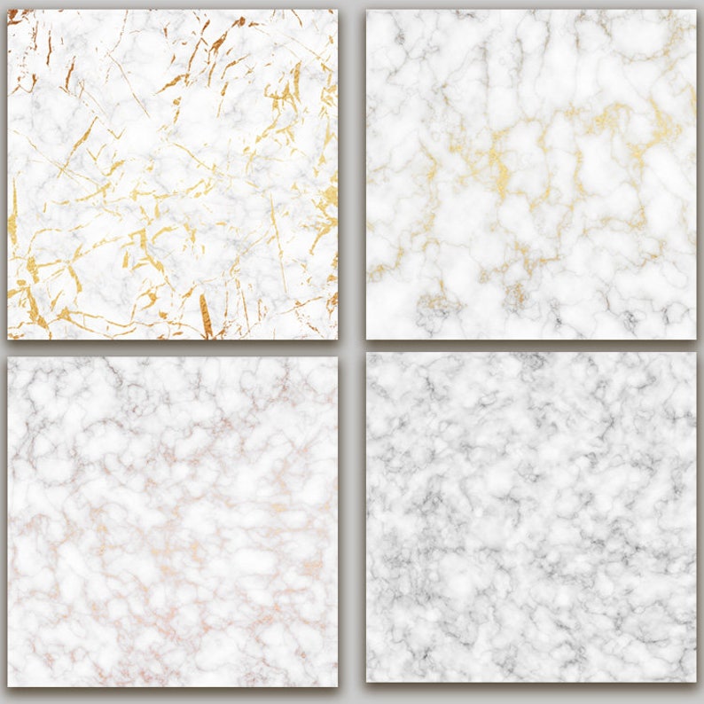 Marble Digital Paper Pack, Marble With Gold Veins, Gold Marble Pattern ...