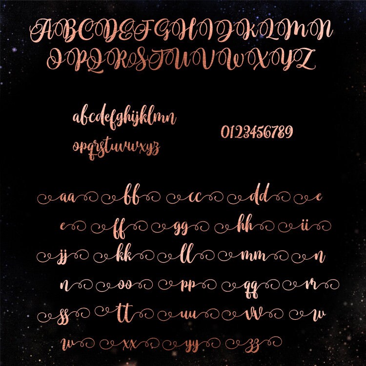 Rose Gold Font Rose Gold Alphabet Clipart Rose Gold Foil - Etsy