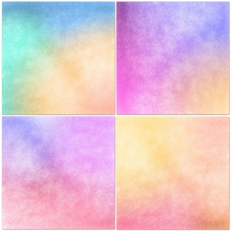 Pastel Rainbow Digital Paper Pack Rainbow Ombre Paper - Etsy