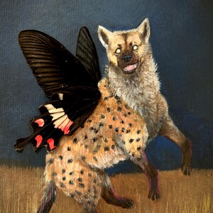 Hyena Fairy Original Painting Framed - Etsy