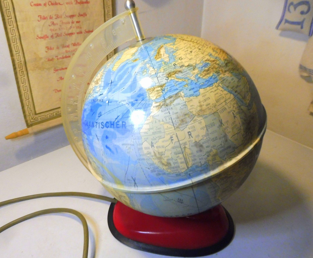 Vintage GLOBUS 60s With Light - Etsy