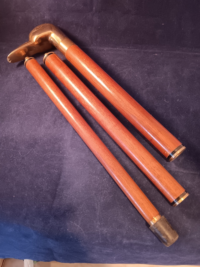 Cane With Brass Duck Head, 3 Piece Cane for Easy Transportation - Etsy