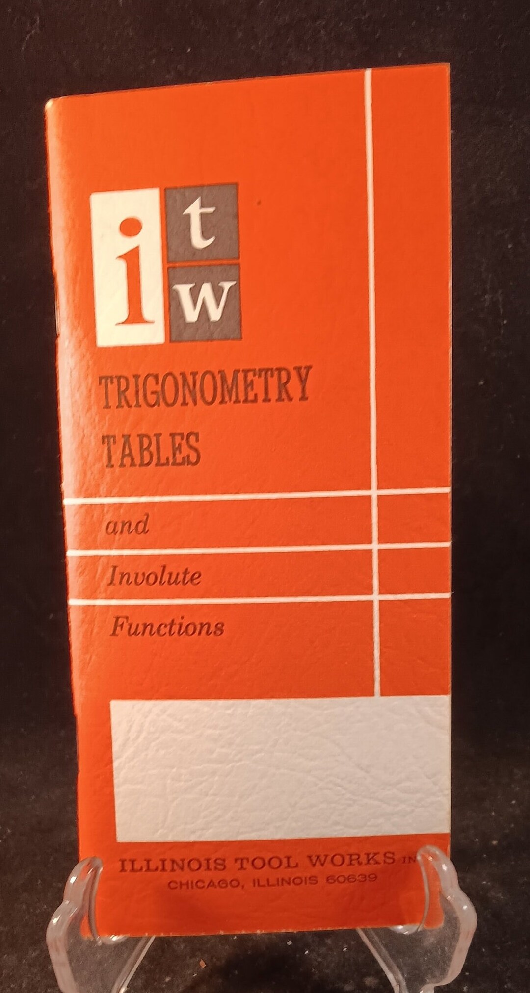 ITW Trigonometry Tables and Involute Functions, 1964, New, Unmarked ...