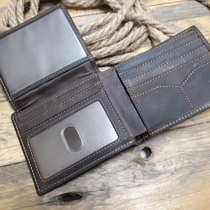 Personalized Leather Wallet, Cowhide Leather Wallet, Fathers Day Gift ...