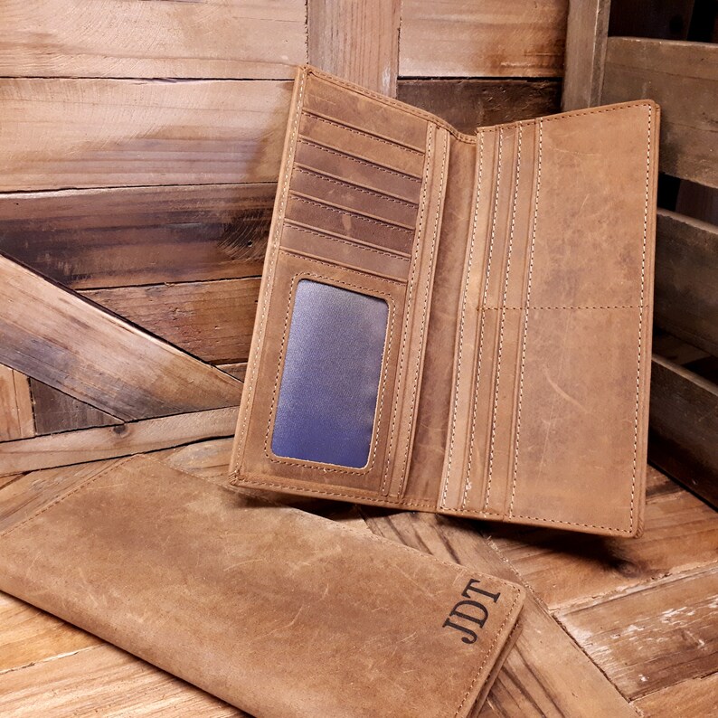 Large Leather Wallet Personalized Leather Wallet - Etsy