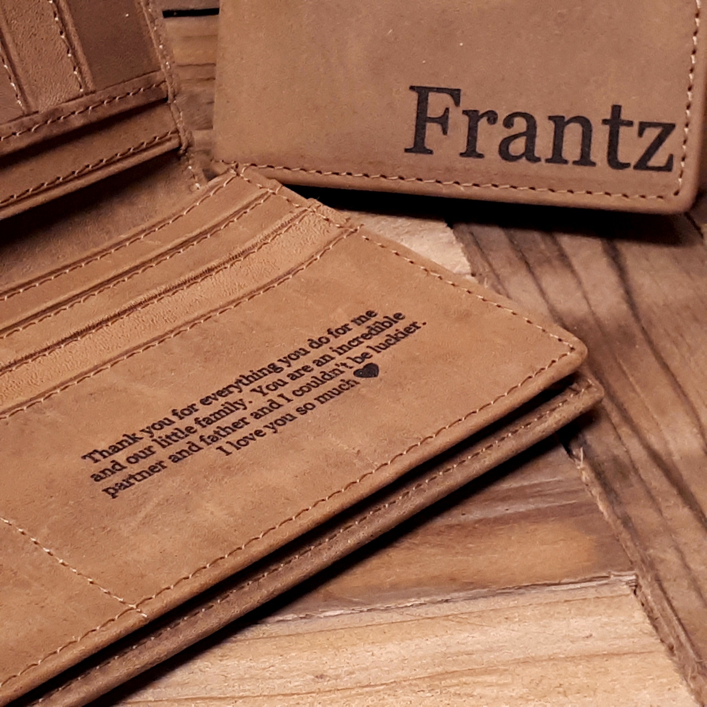 Large Leather Wallet Personalized Leather Wallet Cards | Etsy