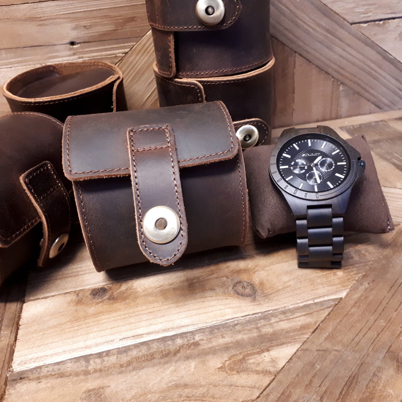 Personalized Watch Roll, Leather Roll, Leather Watch Case, Travel ...