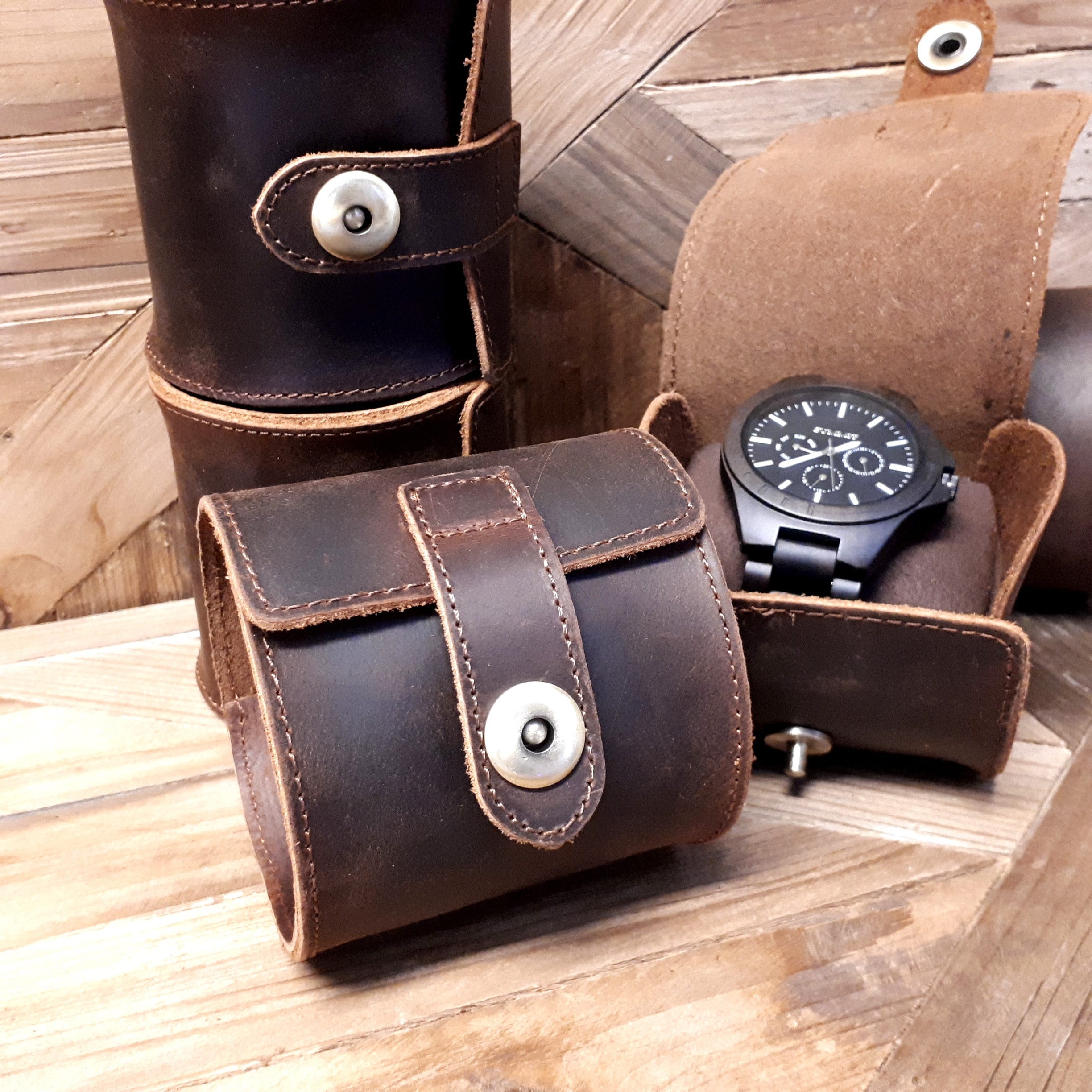 Personalized Watch Roll, Leather Roll, Leather Watch Case, Travel ...