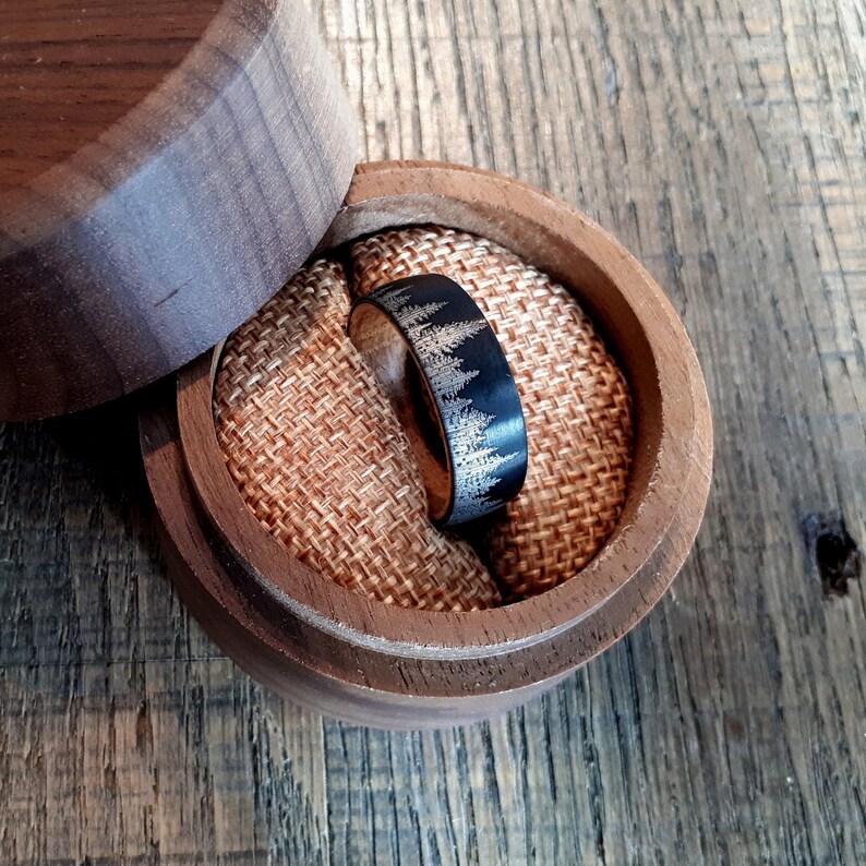 Fir Trees Forest Pattern Ring Laser Carved Tree Pattern - Etsy