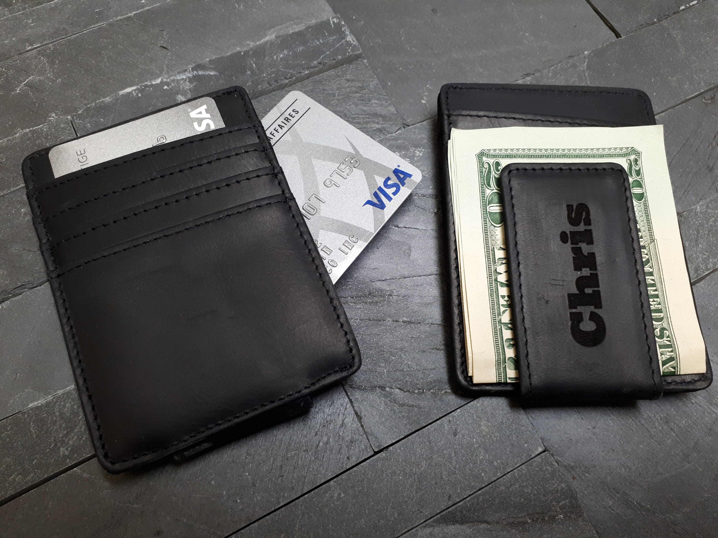 Minimalist Card Walletmagnetic Clip Engraved Magnetic Clip - Etsy