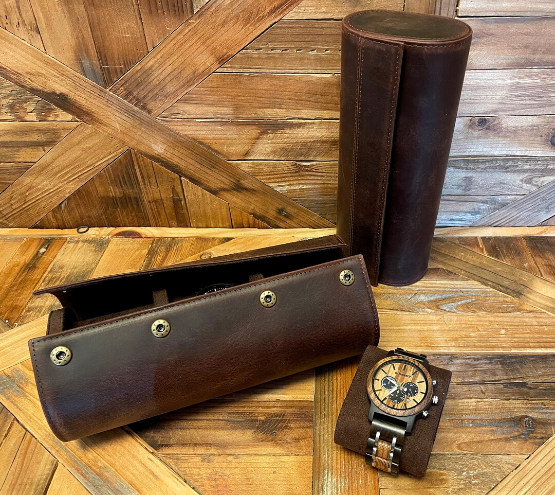 Portable Watch Box, Brown Watch Box, Travel Watch Box, Luxury Leather ...
