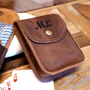 Leather Playing Card Case, Leather Card Sleeve, Playing Cards Travel ...