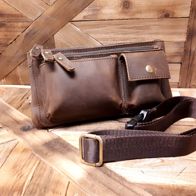 Personalized Leather Belt Bag Travel Waist Bag Crossbody - Etsy