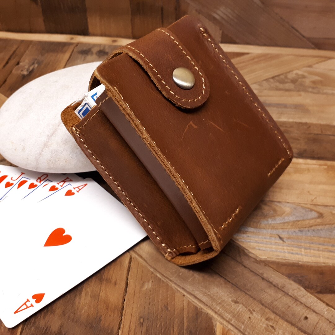 Personalized Leather Playing Card Holder, Leather Card Sleeve ...