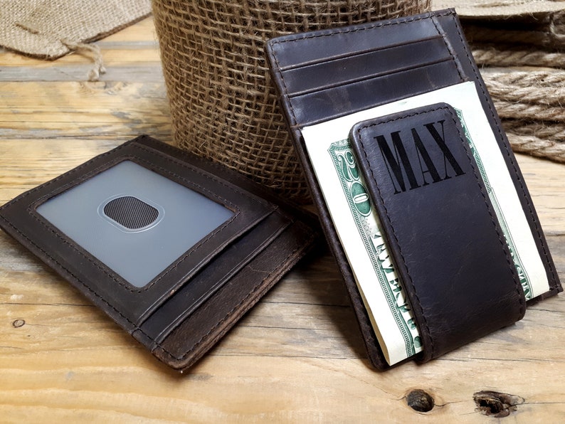 Personalized Magnetic Clip Slim RFID Wallet Money Clip - Etsy