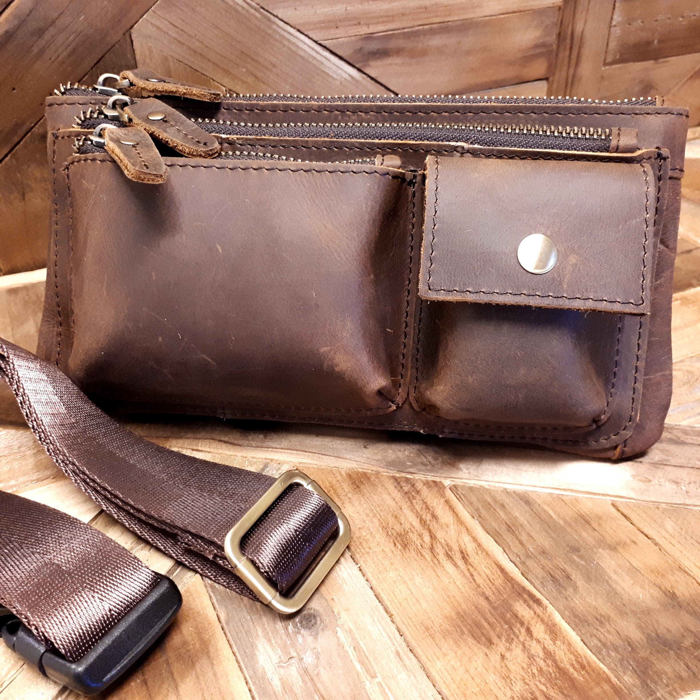 Personalized Leather Belt Bag Travel Waist Bag Crossbody - Etsy