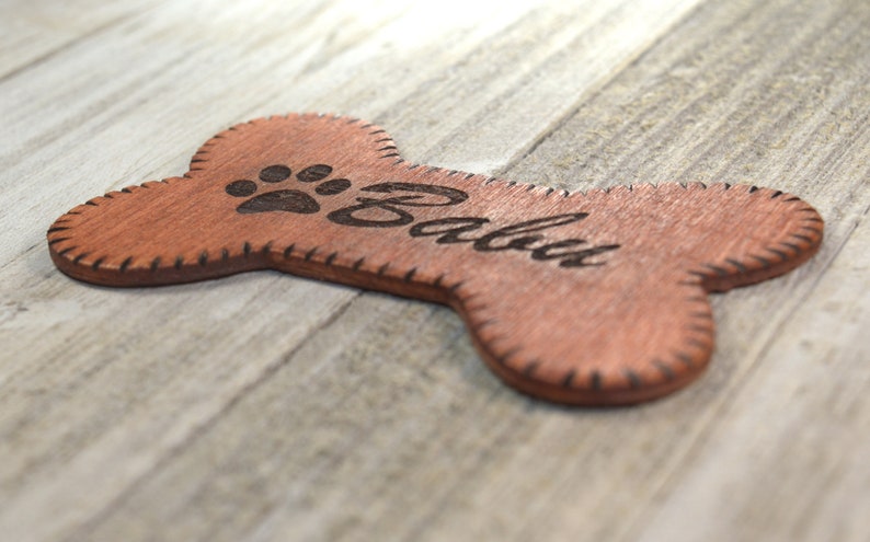 Laser Engraved Dog Bone Magnet With Paw Print GUNSTOCK MATTE Custom ...