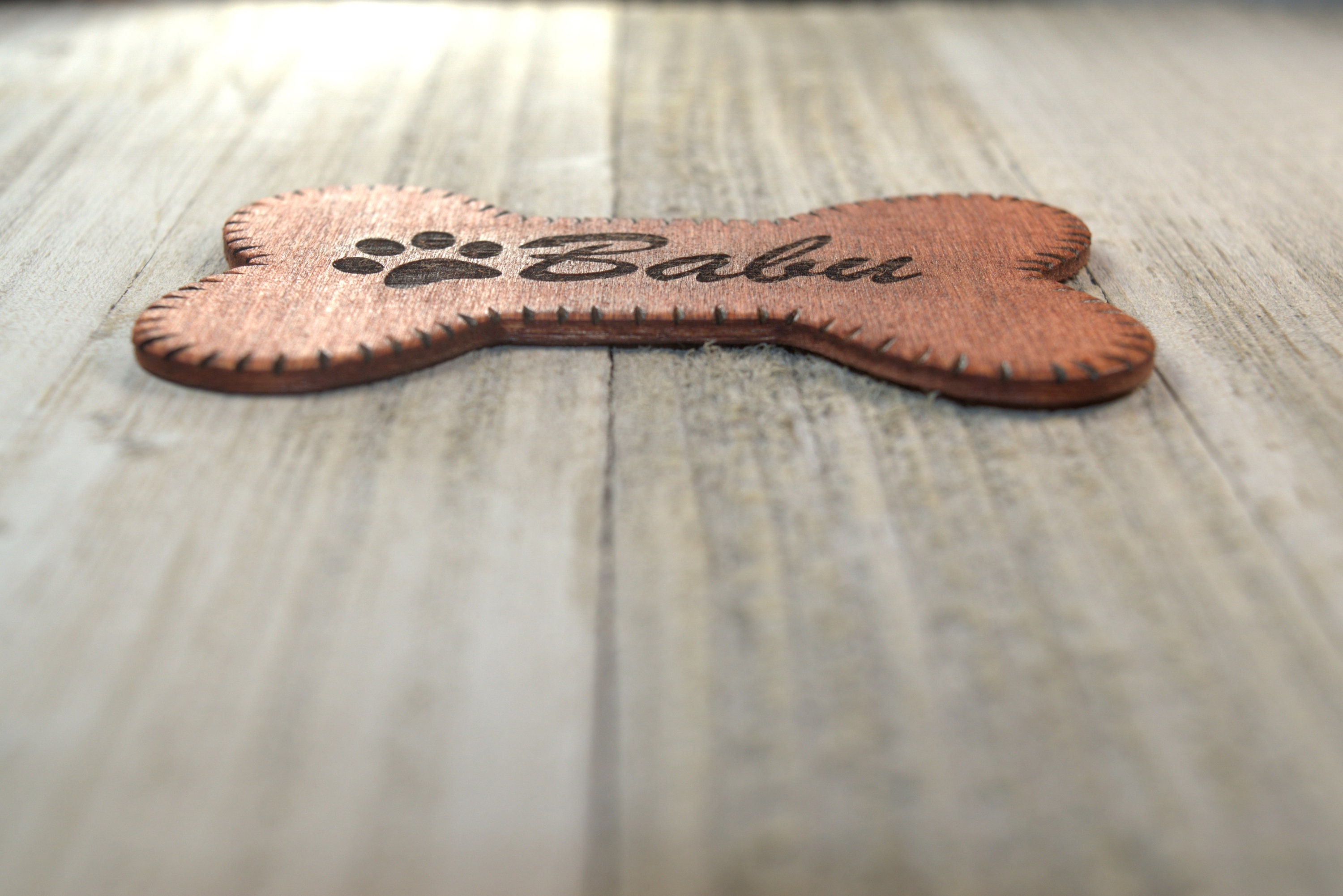 Laser Engraved Bone Magnet W/paw Print GUNSTOCK MATTE Custom Made, Dog ...