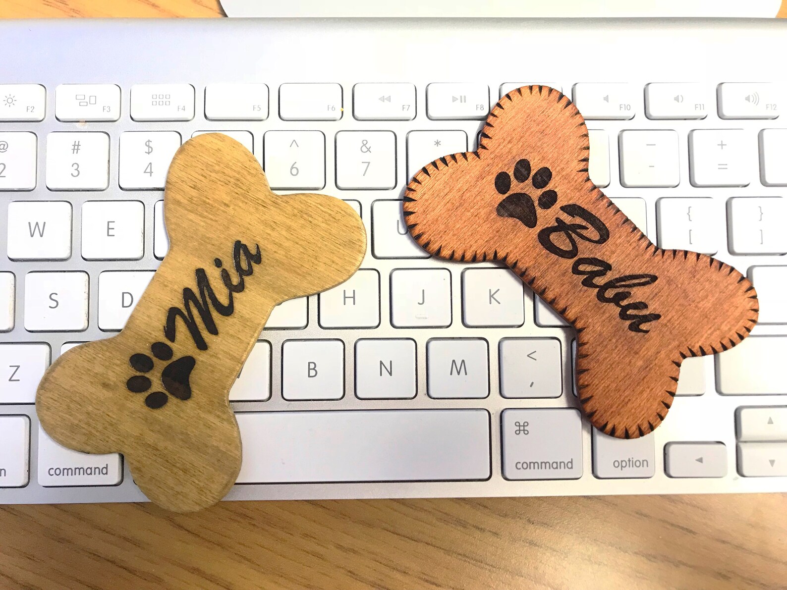 Laser Engraved Dog Bone Magnet With Paw Print GUNSTOCK MATTE Custom ...