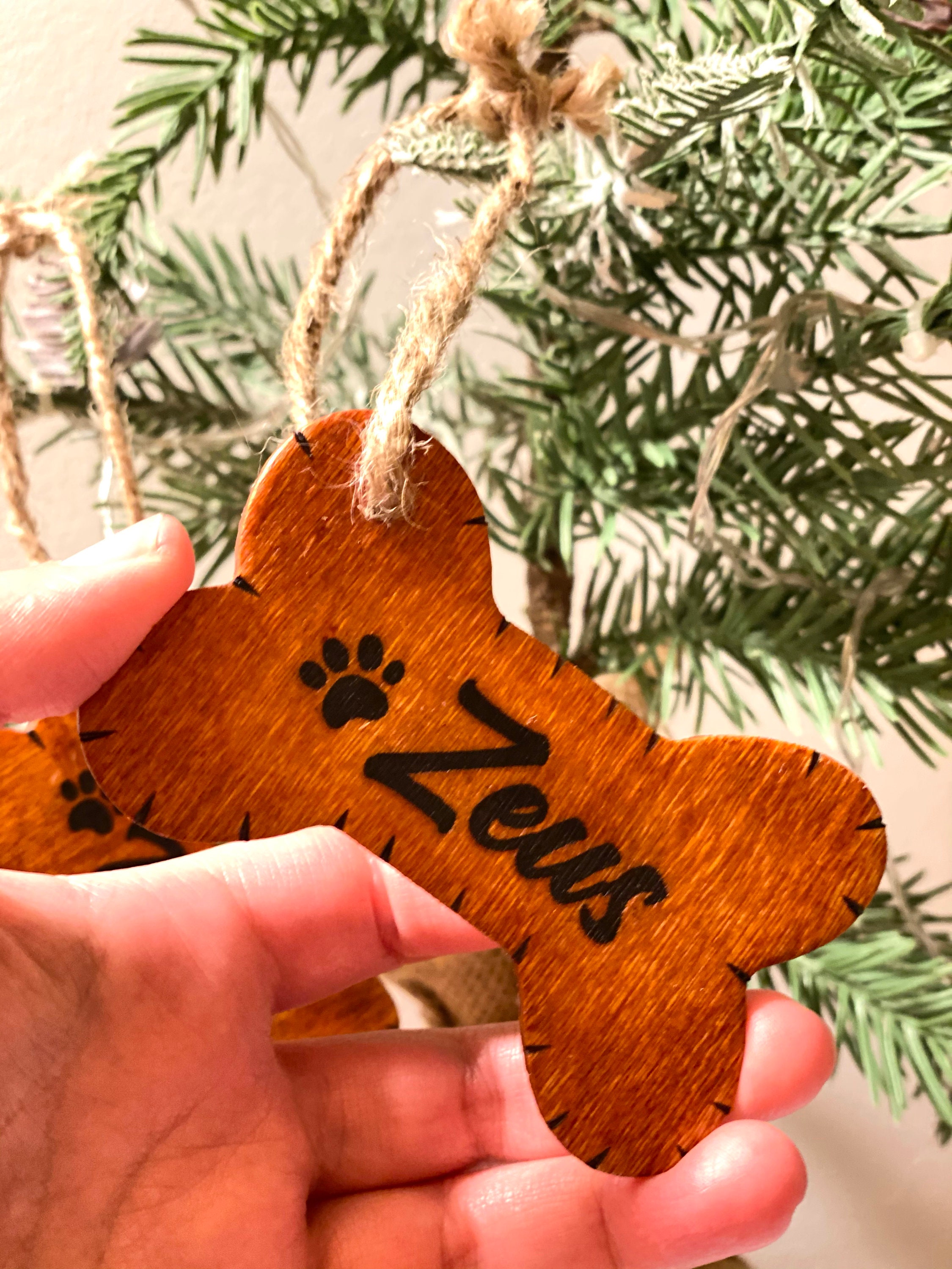 Christmas Dog Ornament, Laser Engraved, Custom Ornaments, Dog Gift, Dog ...