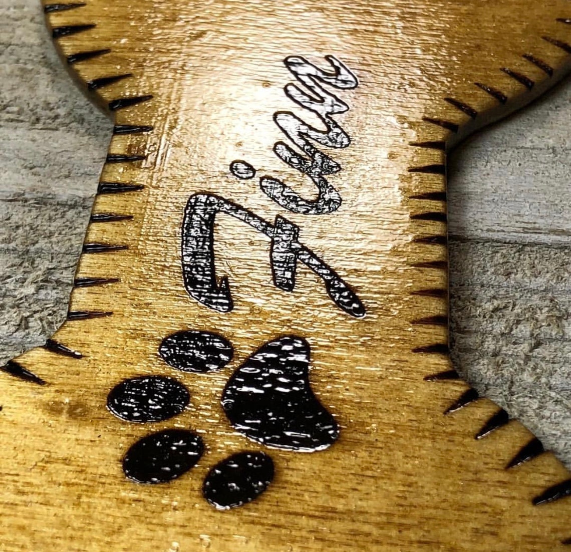 Laser Engraved Wood Dog Bone Magnet, Long Distance Gift, Christmas ...