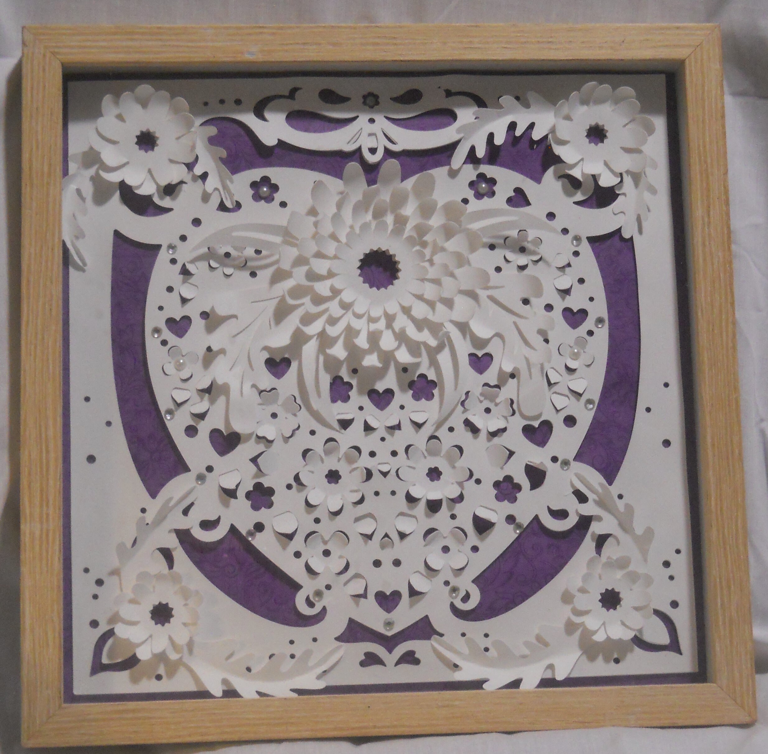 3D Papercut, Paper Sculpture, Wall Art, Heart N Flowers Papercut ...