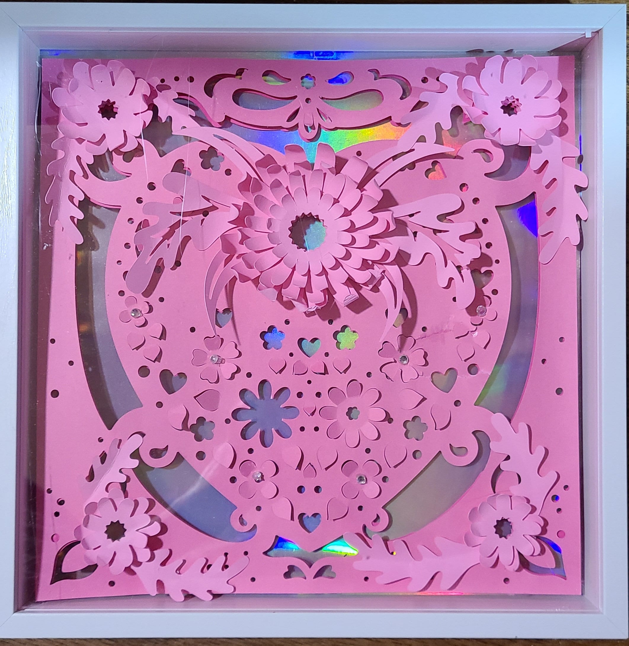 3D Papercut, Paper Sculpture, Wall Art, Heart N Flowers Papercut ...