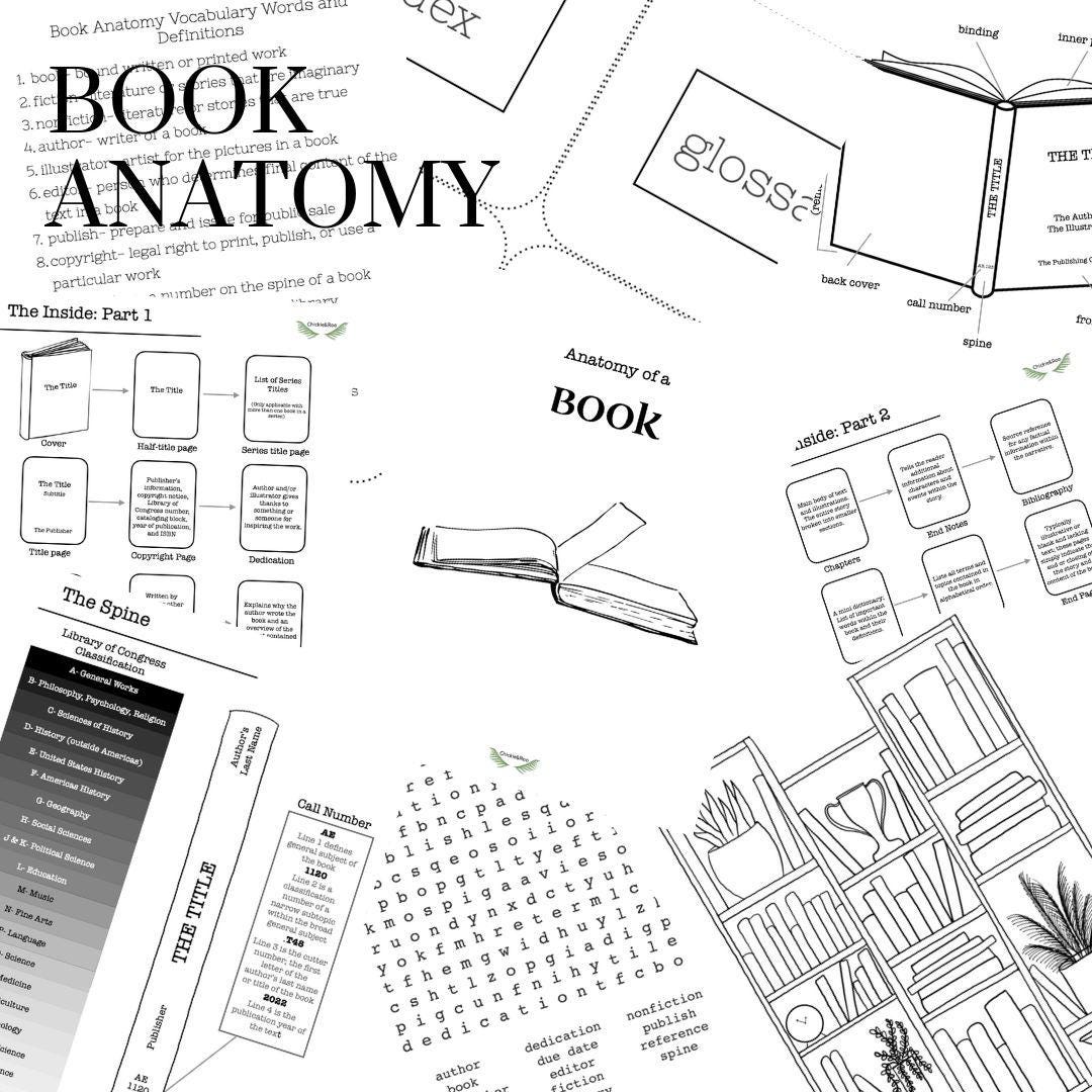 Book Anatomy Guide | Vocabulary & Definitions (PDF Download) - Etsy