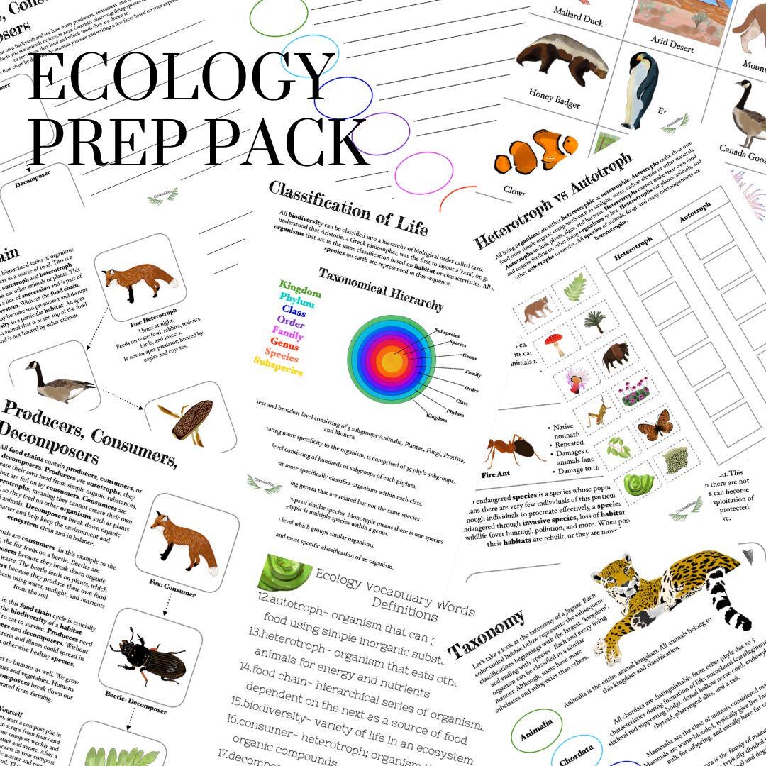 Ecology Prep Pack: Classification of Life Science Unit Study - Etsy