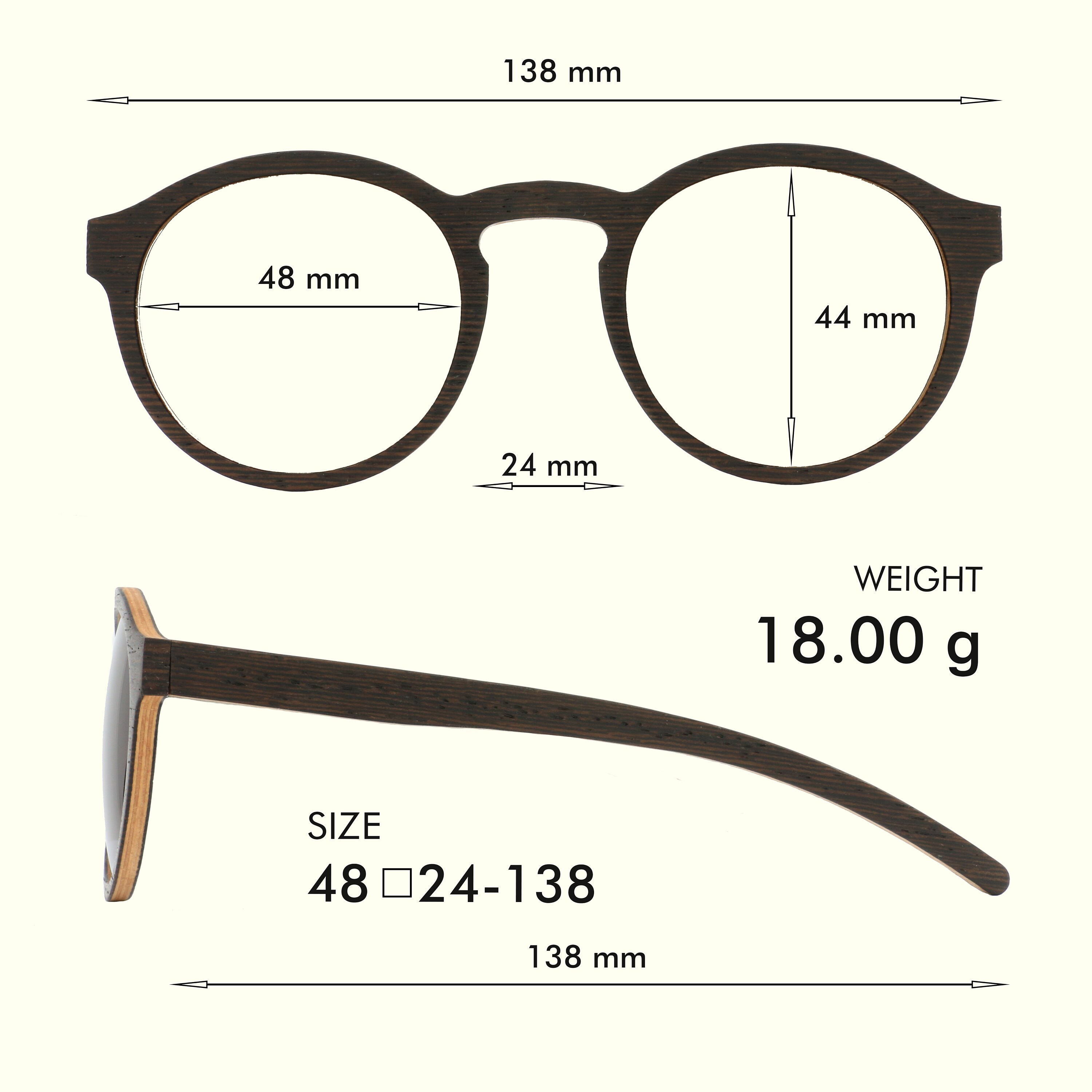 Round Eyeglasses - Wood Eyeglass Frames, Hipster Glasses, Prescription ...