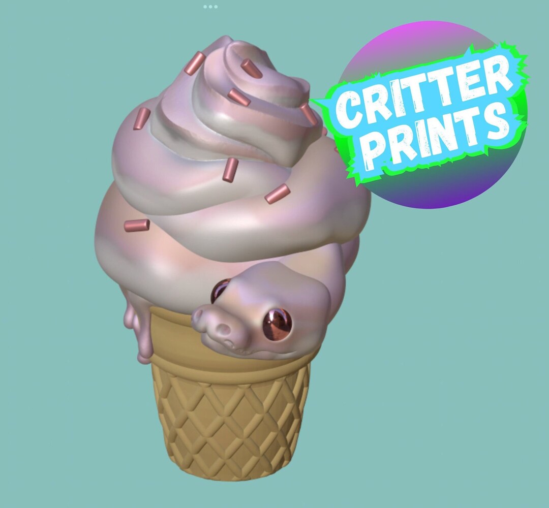 Sprinkles Snake Cream Cone STL for 3d Printing - Etsy