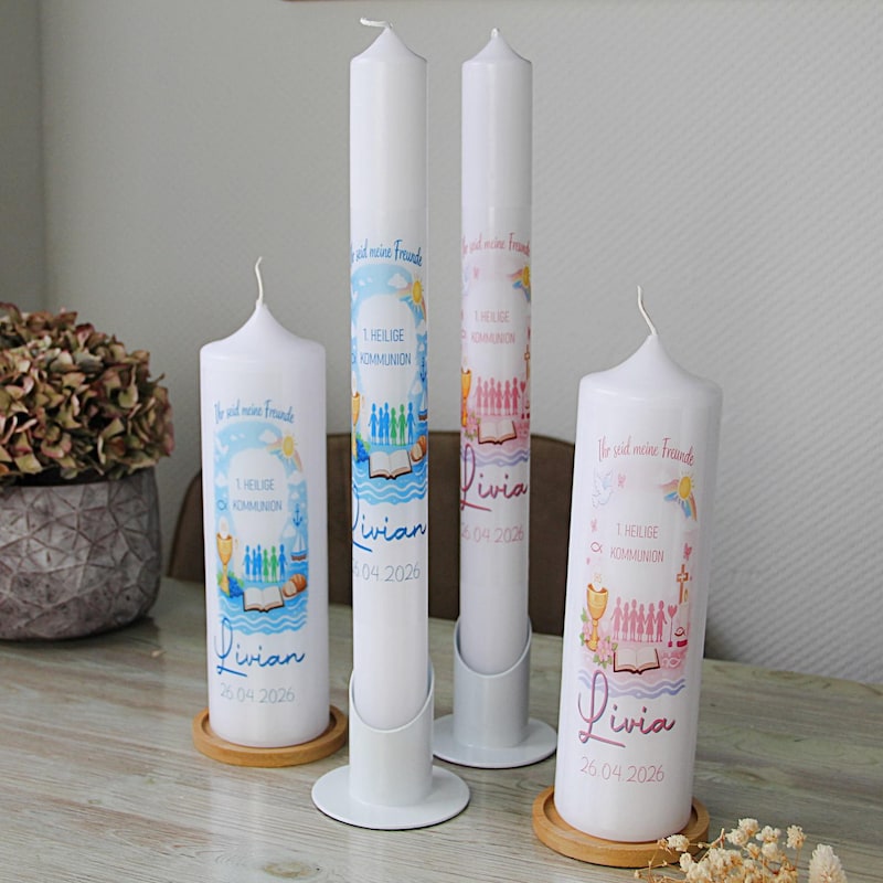 Kommunionkerzen junge ihr seid meine freunde - Etsy.de