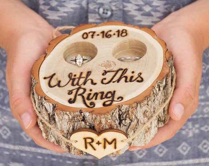 Rustic Ring Box Tree Stump Ring Bearer Pillow Alternative - Etsy