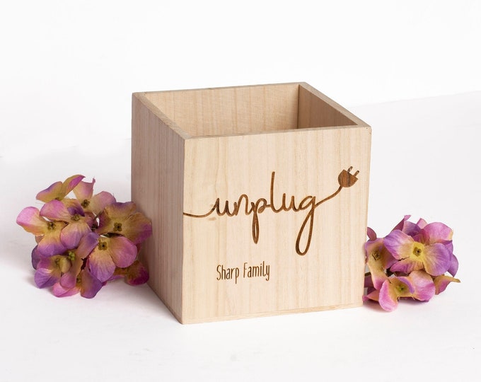 Unplug Phone Box Crate - Wood Cell Phone Holder - Etsy