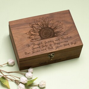 Handmade Keepsake Wood Memory Box | Personalized Text or Name on Front ...