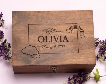 Handmade Keepsake Wood Memory Box Personalized Text or Name | Etsy