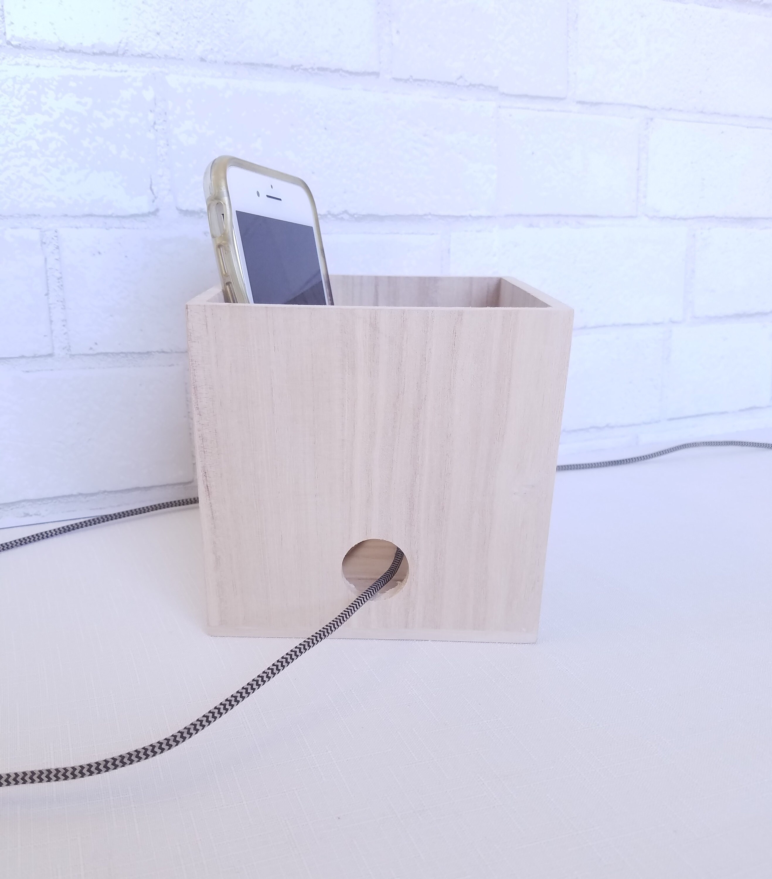 Unplug Phone Box Crate Wood Cell Phone Holder | Etsy