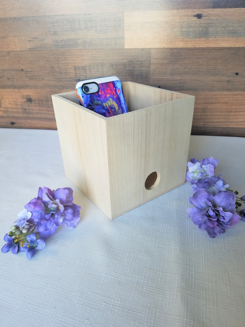 Unplug Phone Box Crate Wood Cell Phone Holder | Etsy