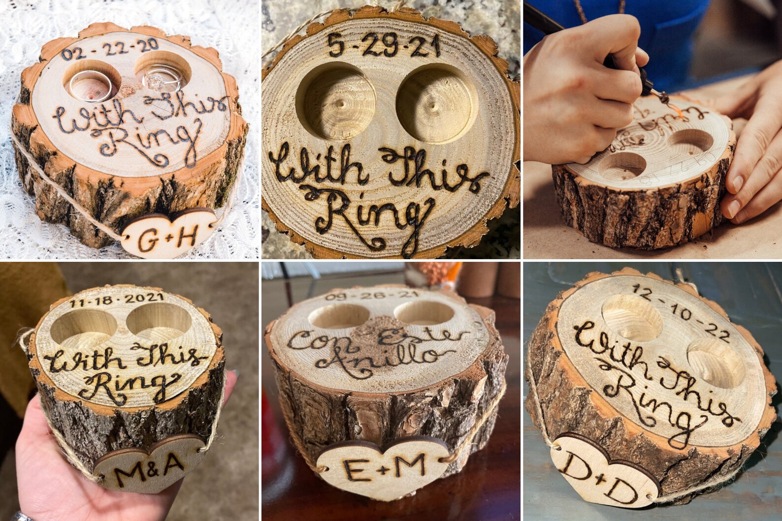 Rustic Ring Box Tree Stump Ring Bearer Pillow Alternative - Etsy