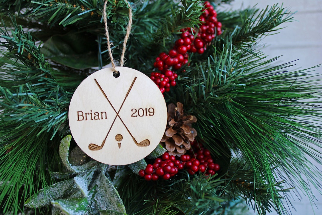 Golf Club Christmas Ornament Wood - Personalized Name Year - Etsy