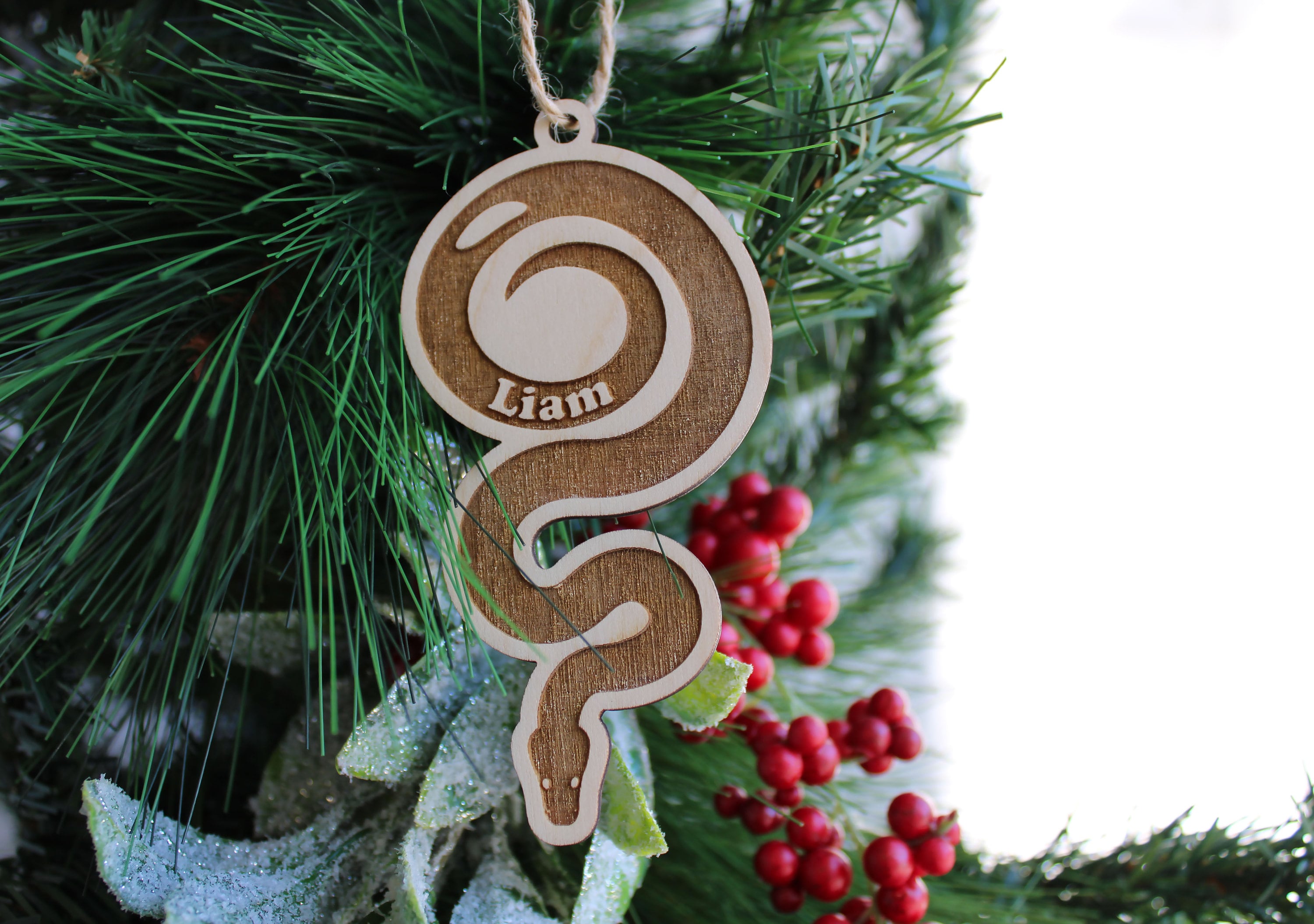 Personalized Snake Christmas Ornament Name - Etsy