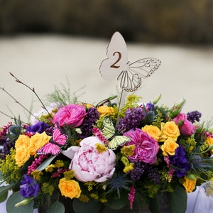 Butterfly Table Numbers Set of 10 Engraved Wood Laser Cut Out Cake ...