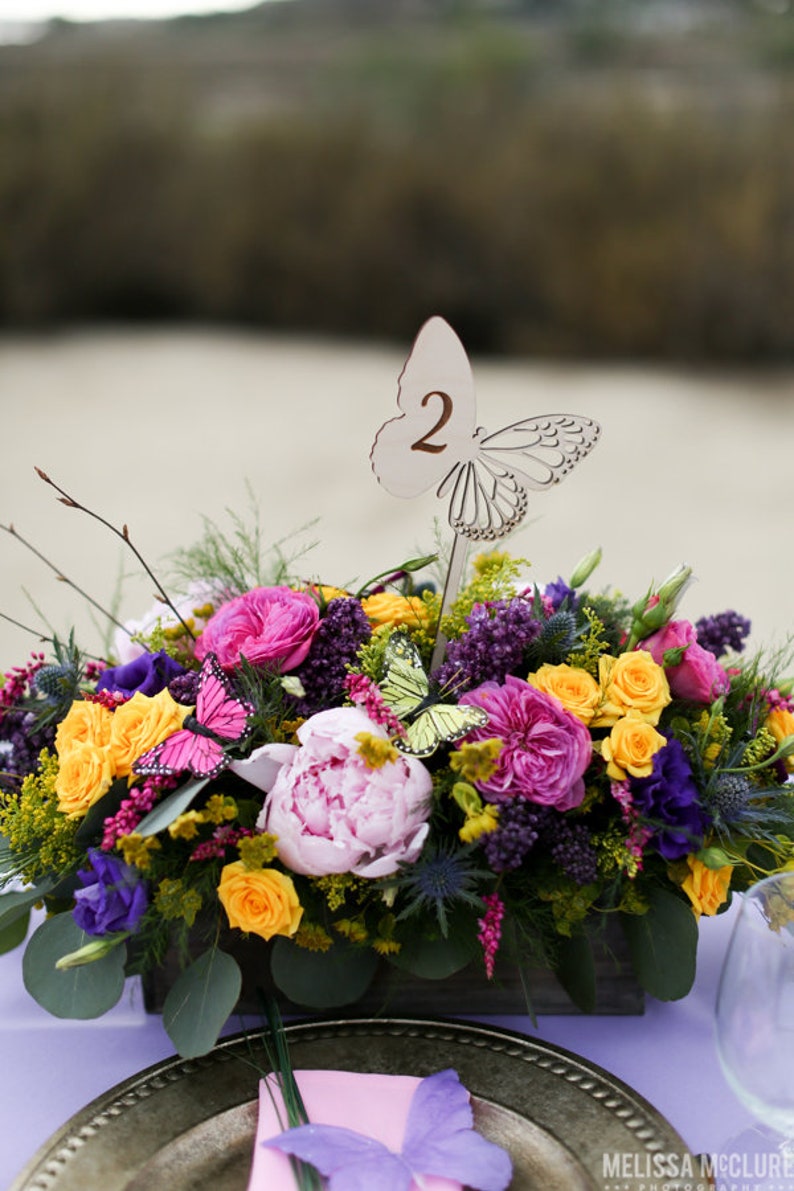 Butterfly Table Numbers Set of 10 Engraved Wood Laser Cut Out - Etsy