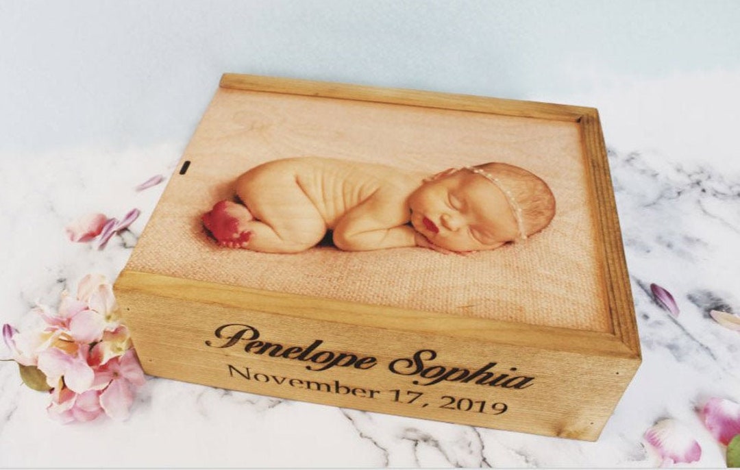 Baby Keepsake Box | Personalized Engraved Name, Birth Date | Custom ...